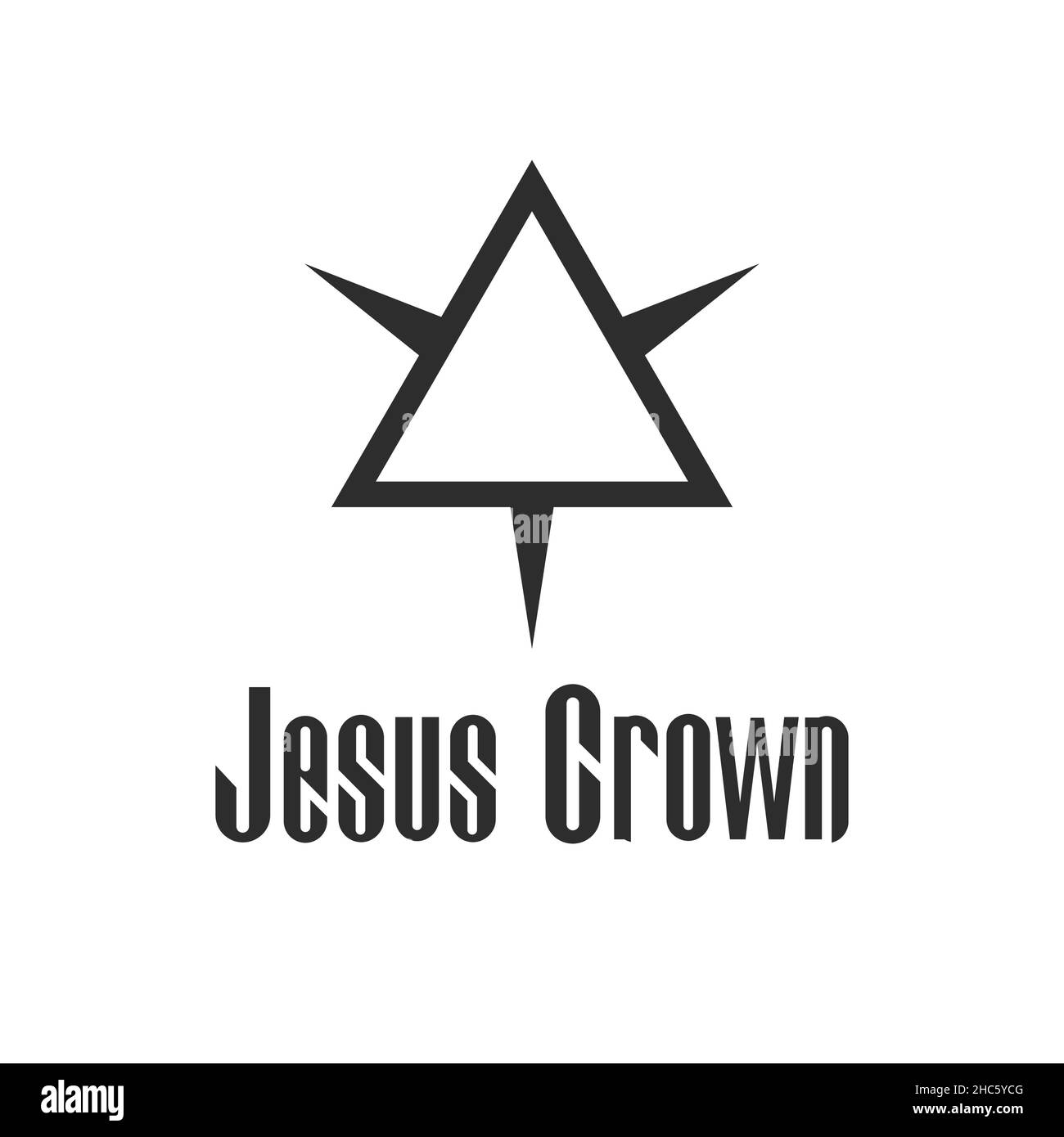 Jesus Crown of thorns stylized simple emblem. Spiked triangle. Flat ...