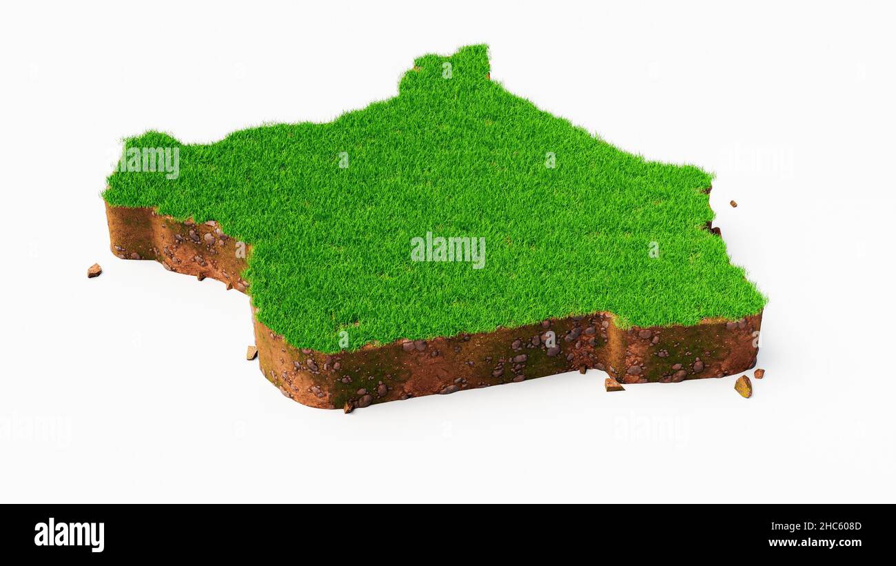 Kenya country Grass and ground texture map 3d illustration Stock Photo ...