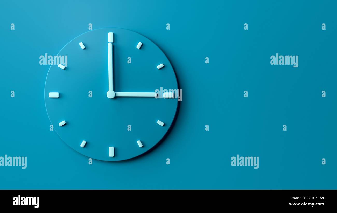 Blue Office Wall Clock 3d illustration Stock Photo - Alamy