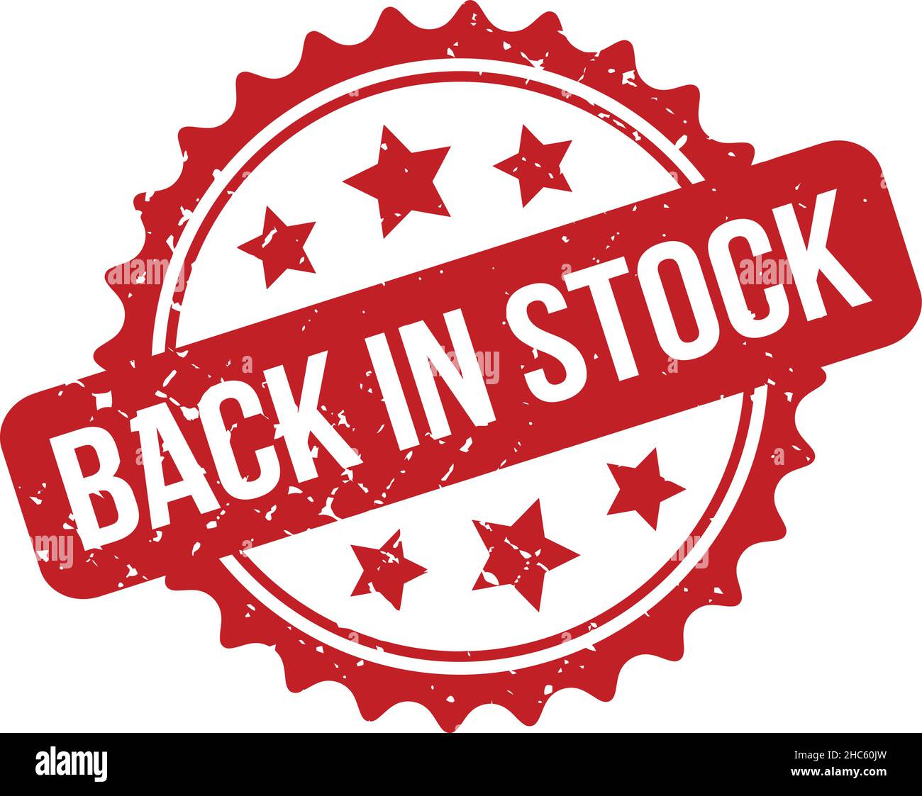 Back in stock Rubber Stamp. Red Back in stock Rubber Grunge Stamp Seal ...