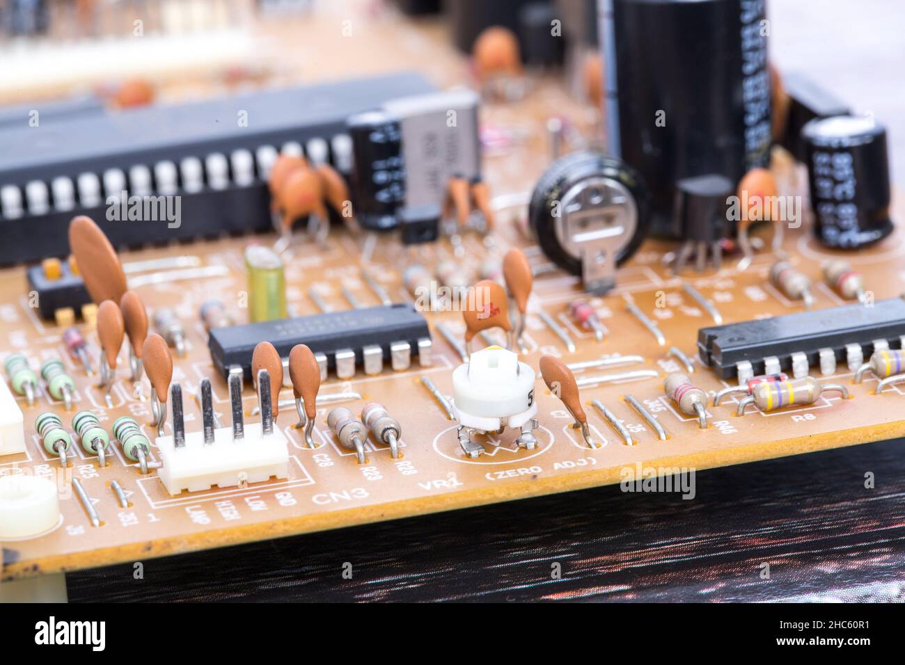 Close-up shot of a board with radio components Stock Photo - Alamy