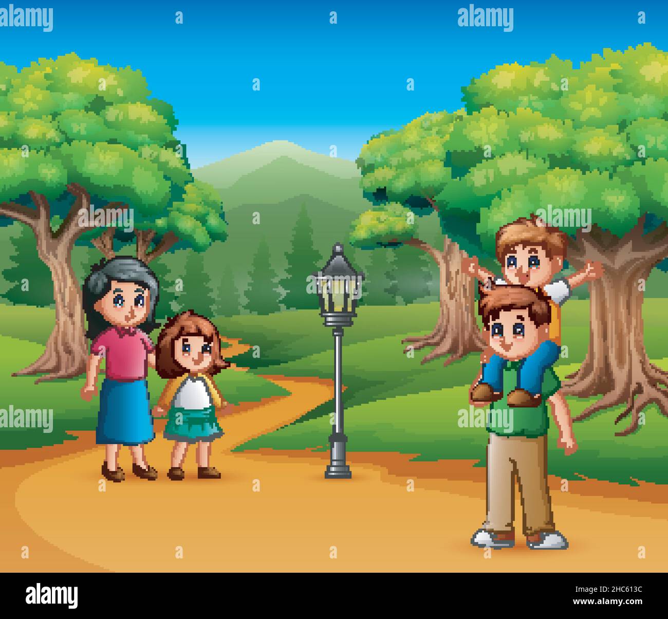 View forest path walk Stock Vector Images - Alamy