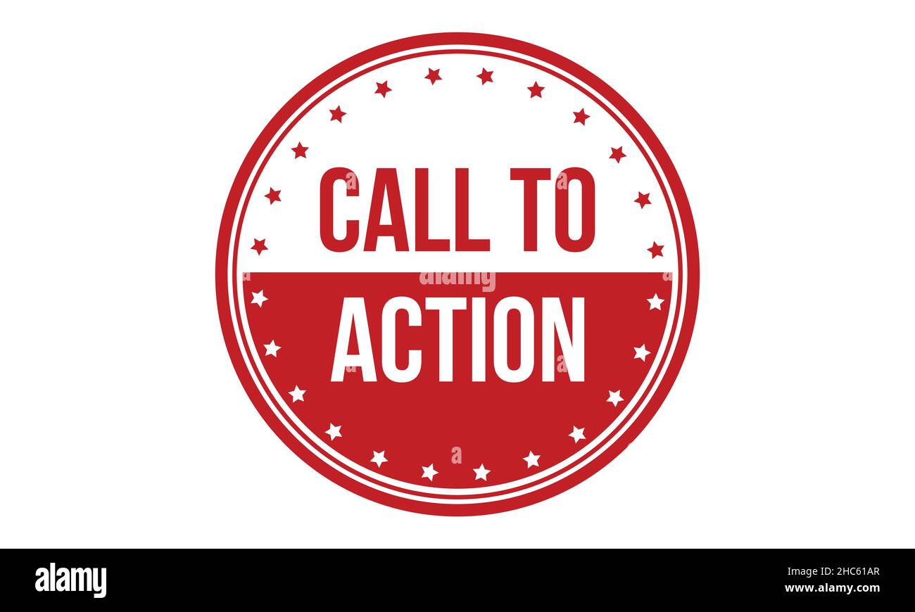 Call To Action Rubber Stamp. Red Call To Action Rubber Grunge Stamp ...