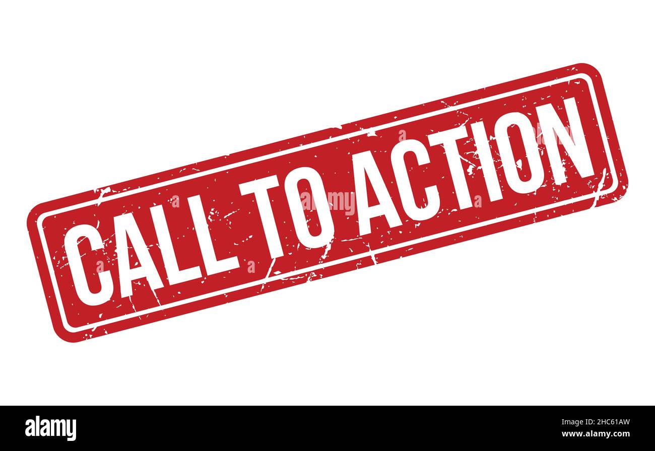 Call To Action Rubber Stamp. Red Call To Action Rubber Grunge Stamp ...