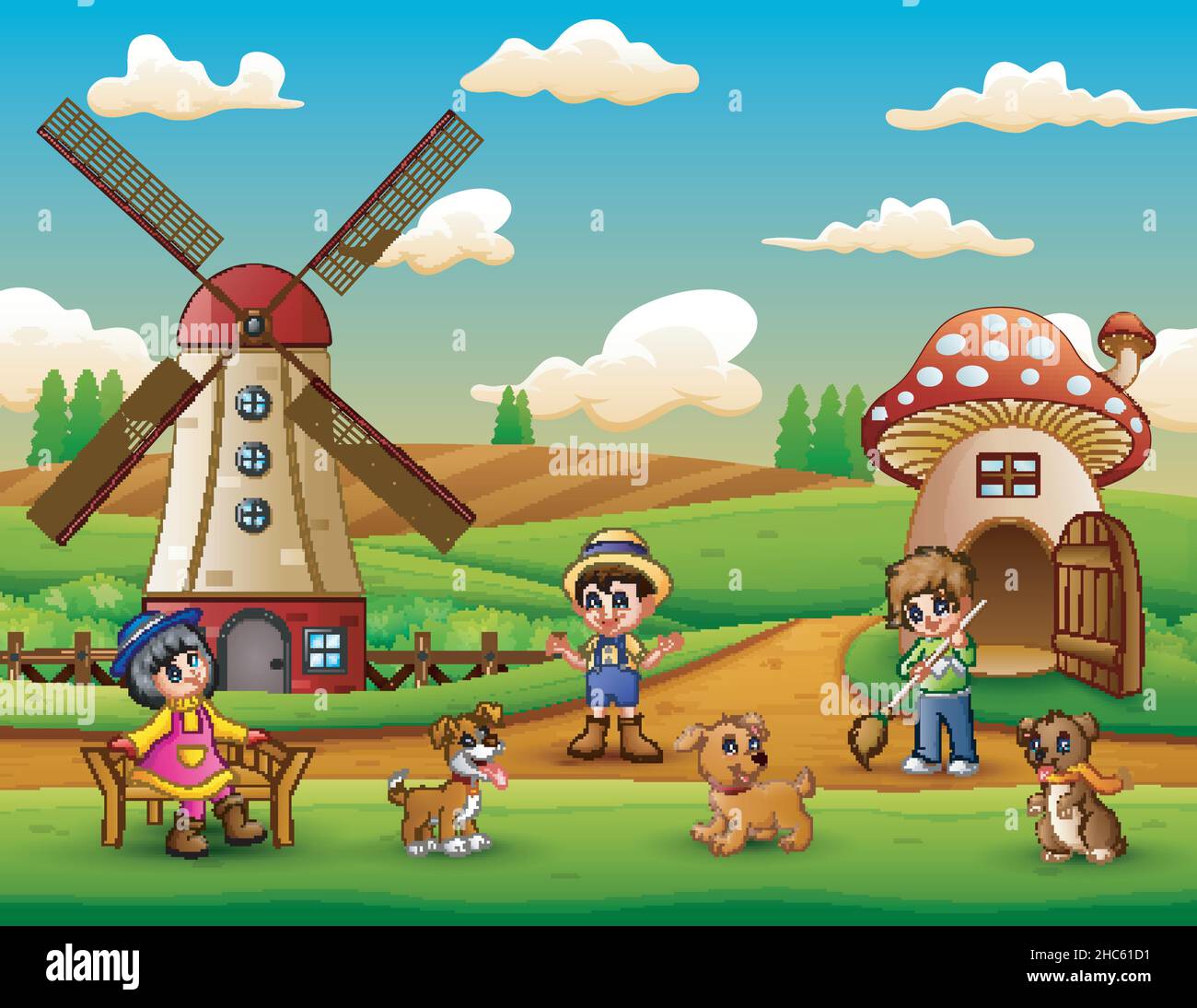 Farming isolated tree in farmers field Stock Vector Images - Alamy