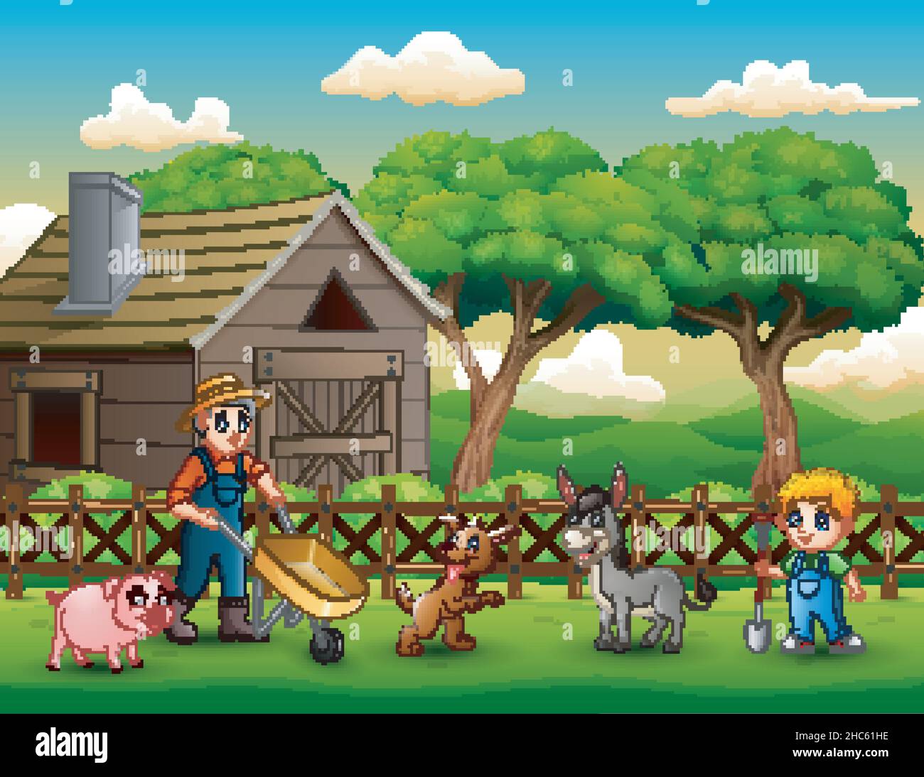 Farming activities on farms with animals Stock Vector Image & Art - Alamy