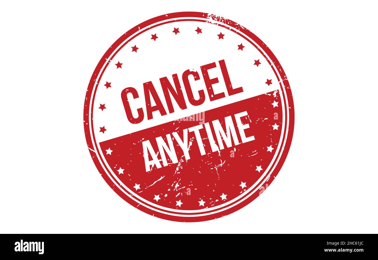 Cancel Anytime Rubber Stamp. Red Cancel Anytime Rubber Grunge Stamp ...
