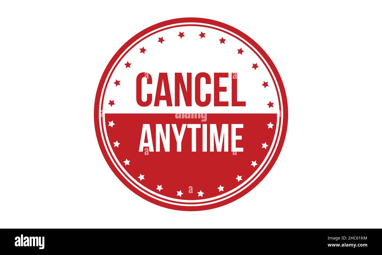 Cancel Anytime Rubber Stamp. Red Cancel Anytime Rubber Grunge Stamp ...