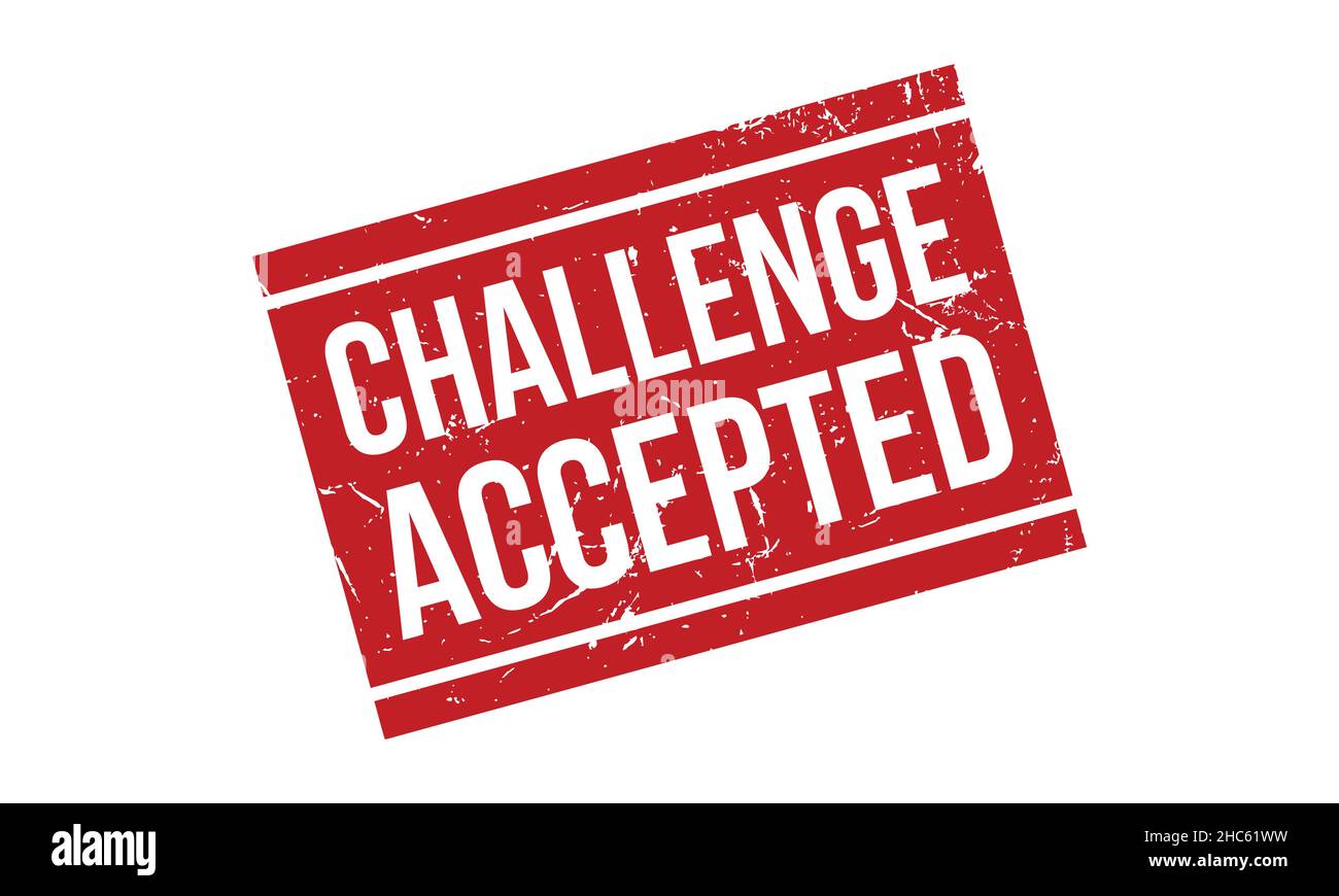 Challenge Accepted Rubber Stamp. Red Challenge Accepted Rubber Grunge ...