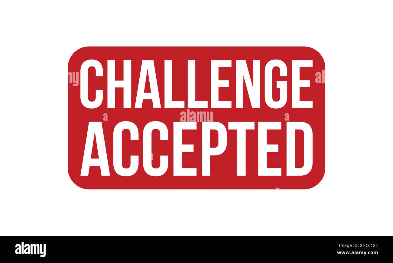 Challenge Accepted Rubber Stamp. Red Challenge Accepted Rubber Grunge ...