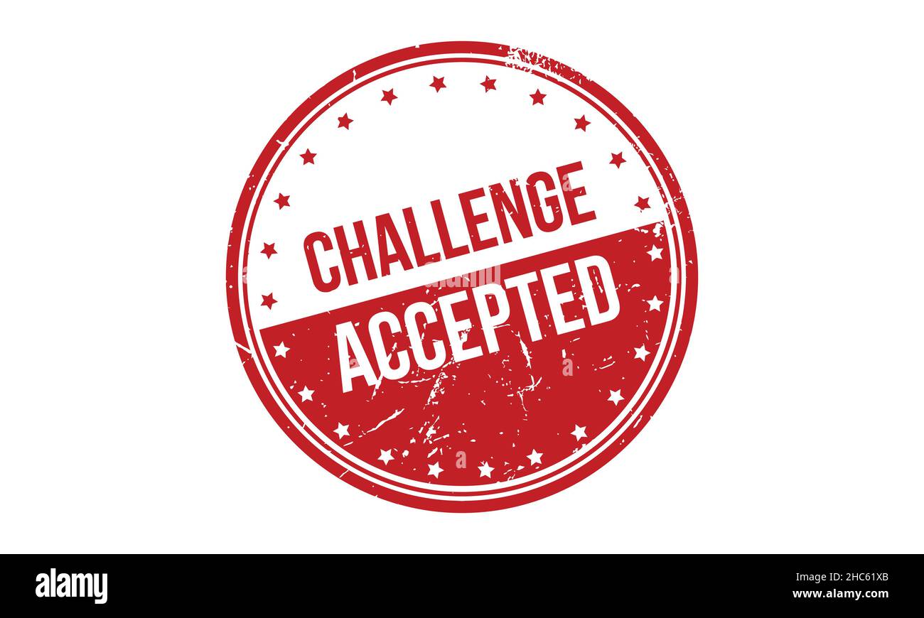 Challenge Accepted Rubber Stamp. Red Challenge Accepted Rubber Grunge ...