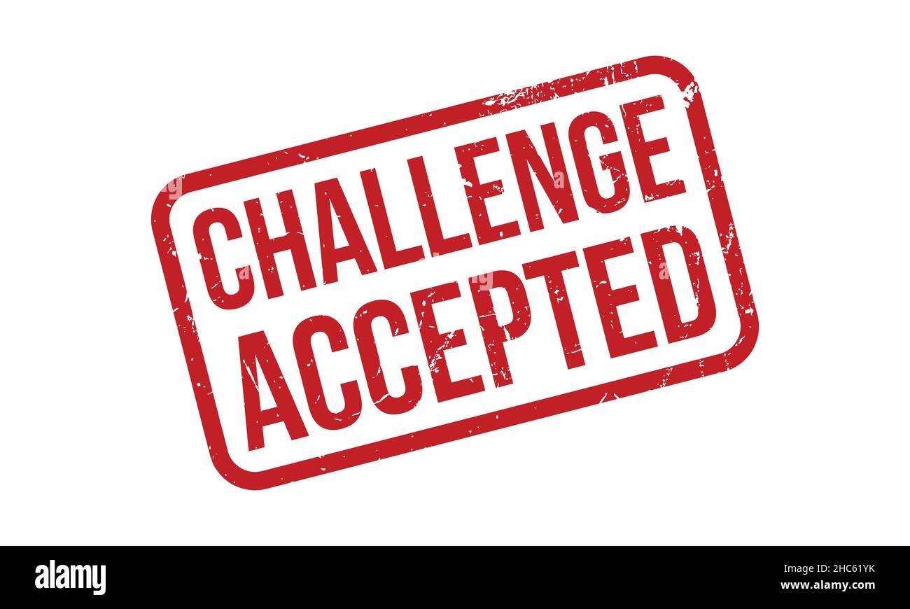 Challenge Accepted Rubber Stamp. Red Challenge Accepted Rubber Grunge ...