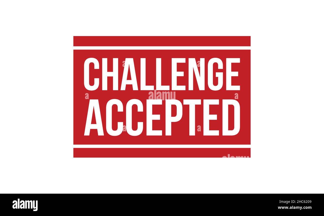 Challenge Accepted Rubber Stamp. Red Challenge Accepted Rubber Grunge ...