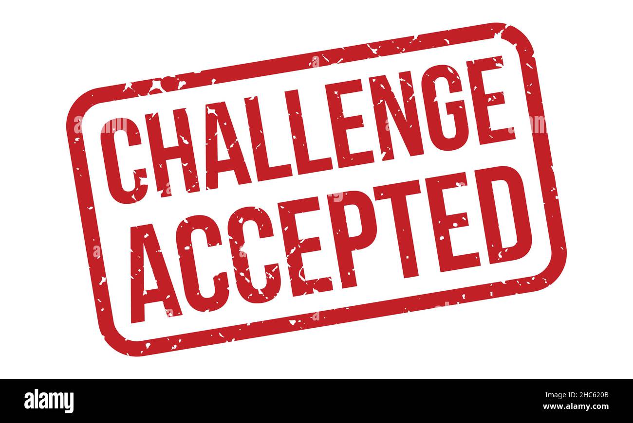 Challenge Accepted Rubber Stamp. Red Challenge Accepted Rubber Grunge ...