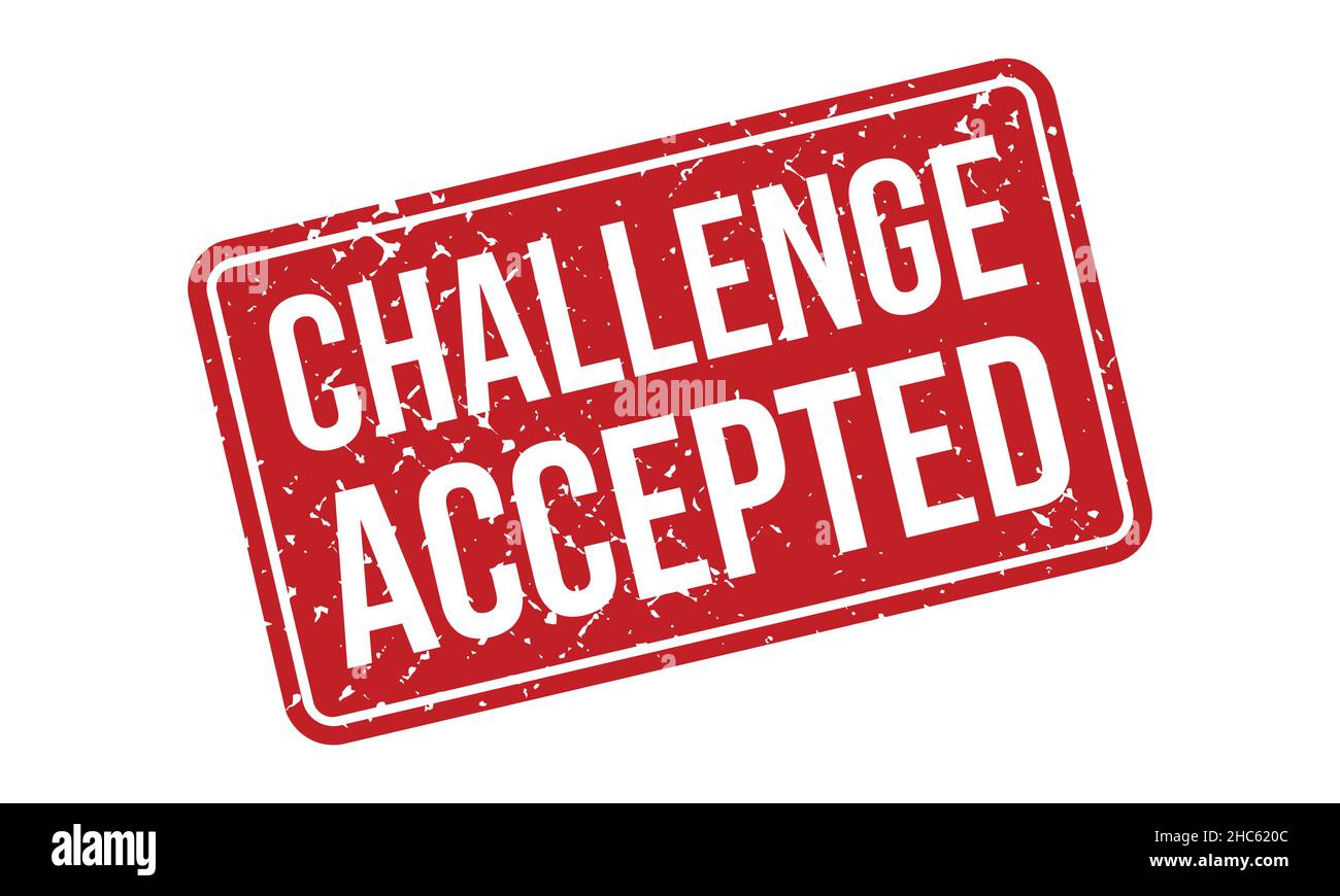 Challenge Accepted Rubber Stamp. Red Challenge Accepted Rubber Grunge ...