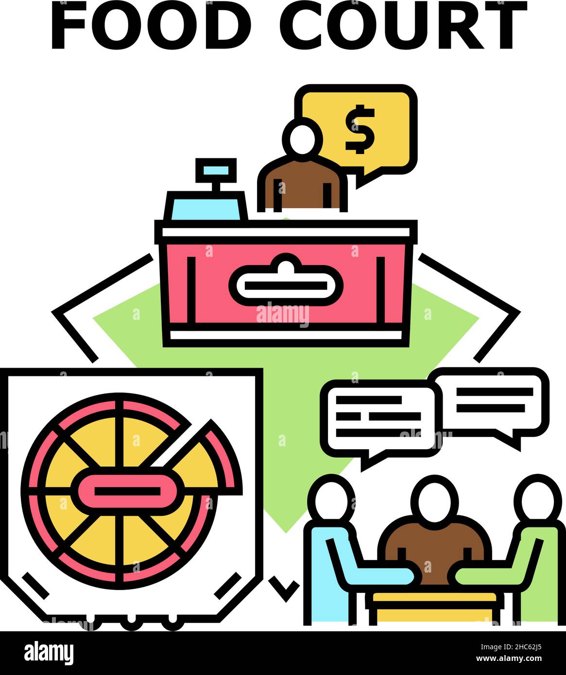 Inside interior food court Stock Vector Images - Alamy