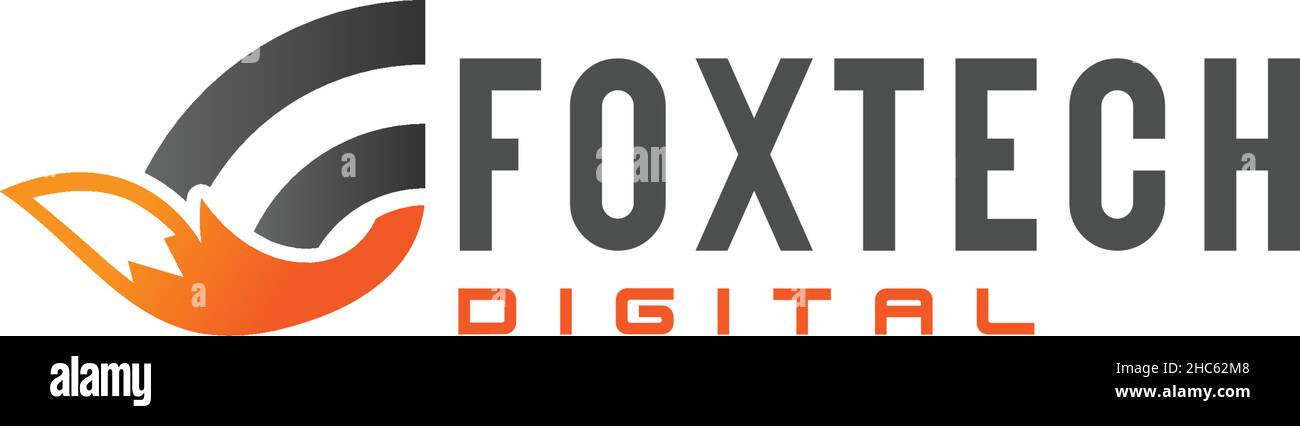 Simple design FOXTECH DIGITAL internet logo design Stock Vector Image ...