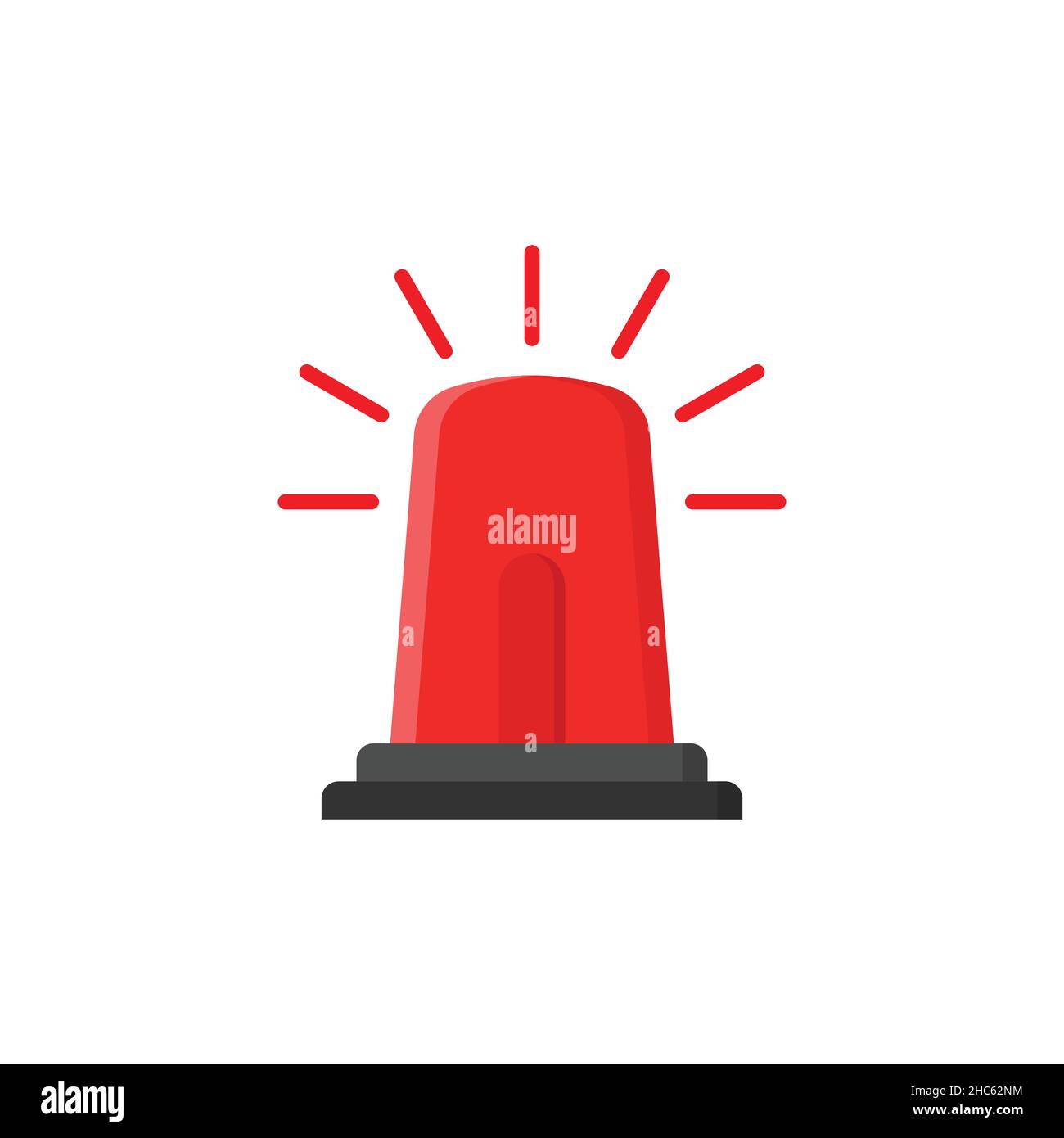 Emergency alarm icon in flat style. Alert lamp vector illustration on ...