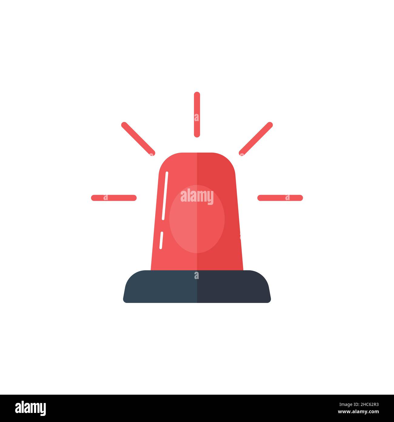 Emergency alarm icon in flat style. Alert lamp vector illustration on ...