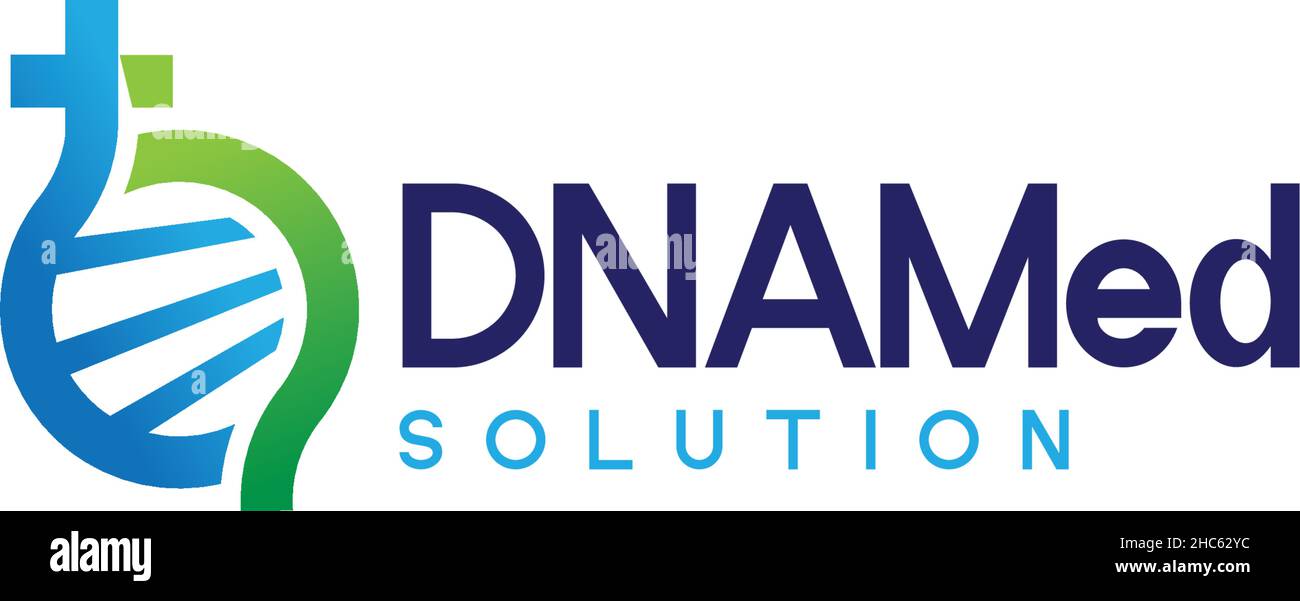 Modern colorful DNAMED SOLUTION gen logo design Stock Vector Image ...