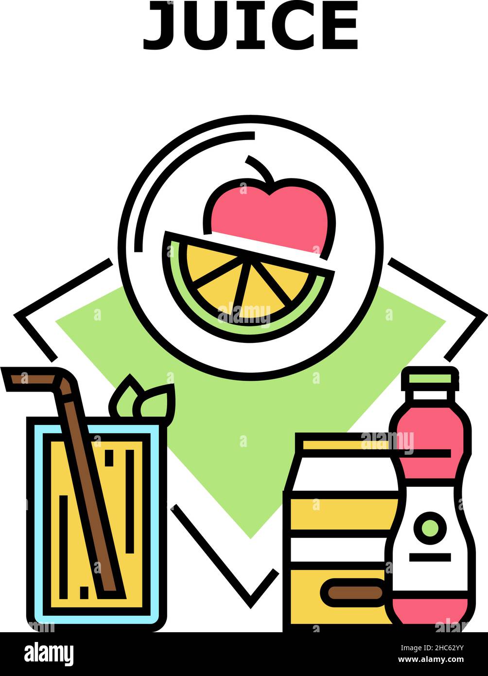 Orange fruit bubble tea Stock Vector Images - Alamy