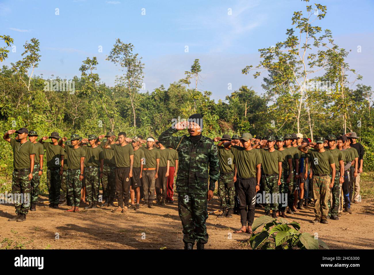 Members of People Deference Forces from the 101 Company take part in ...