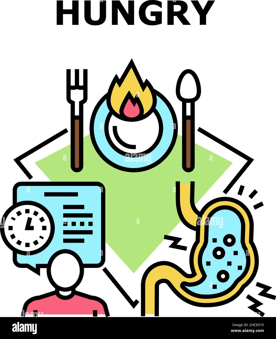 Hungry icon vector illustration Stock Vector Image & Art - Alamy