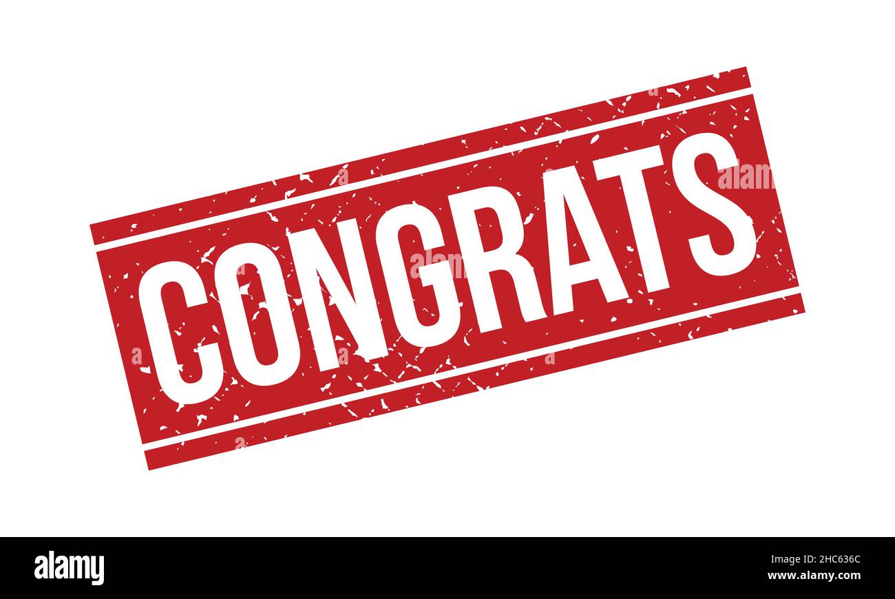 Congrats Rubber Stamp. Red Congrats Rubber Grunge Stamp Seal Vector ...