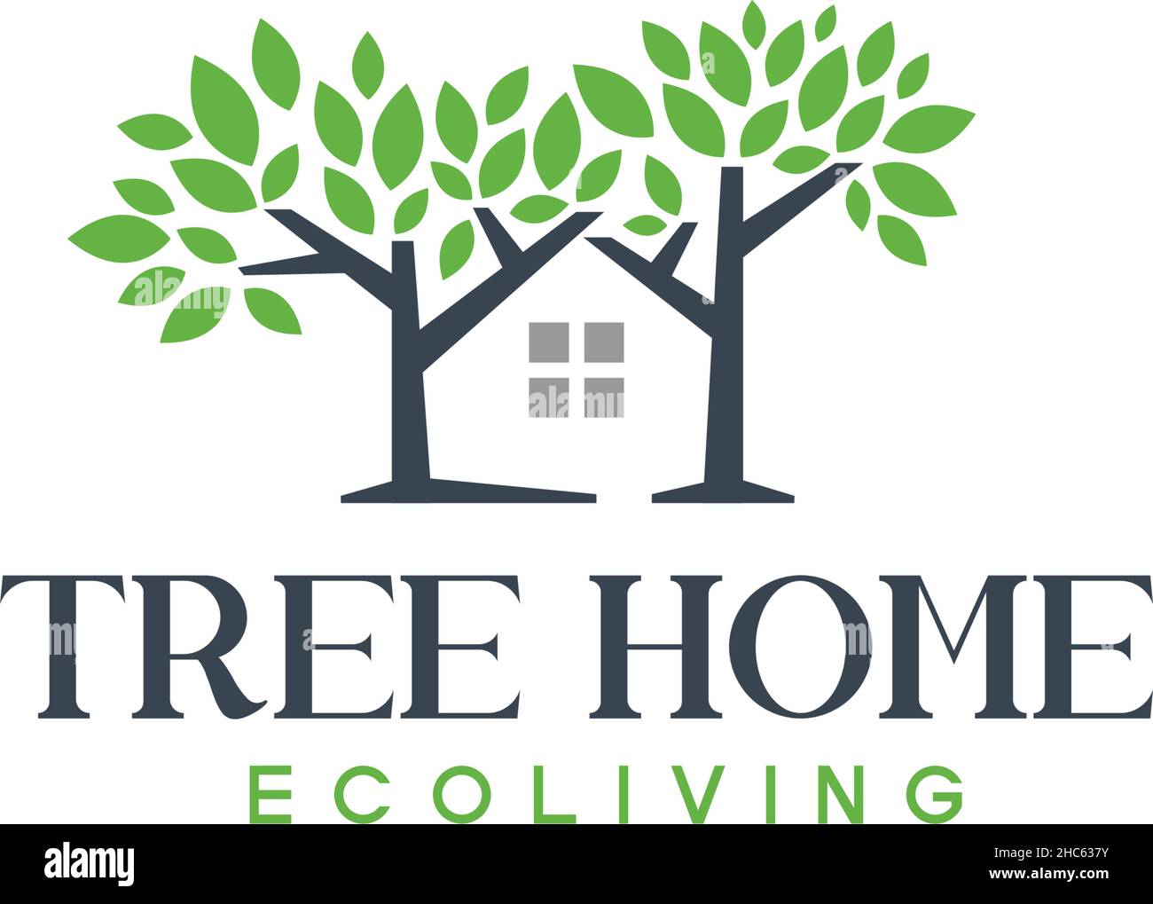 Modern design TREE HOME house leaf logo design Stock Vector Image & Art ...