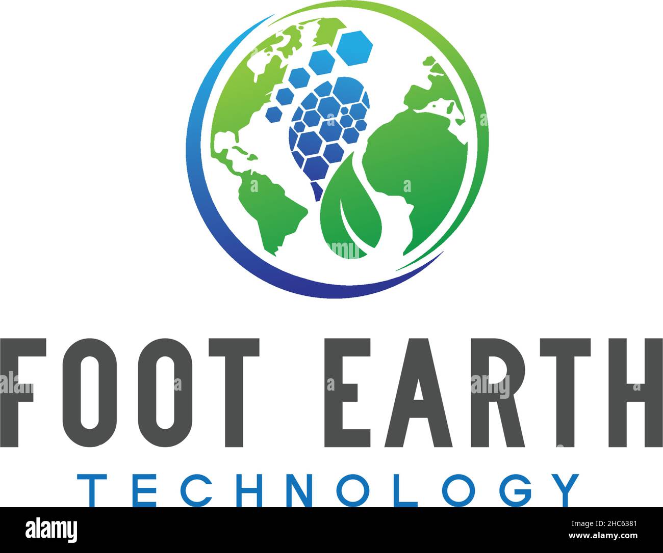 Modern colorful FOOT EARTH TECHNOLOGY logo design Stock Vector Image ...