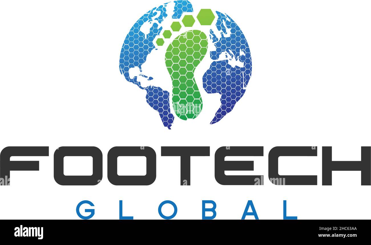 Colorful FOOT EARTH TECHNOLOGY hexagon logo design Stock Vector Image ...