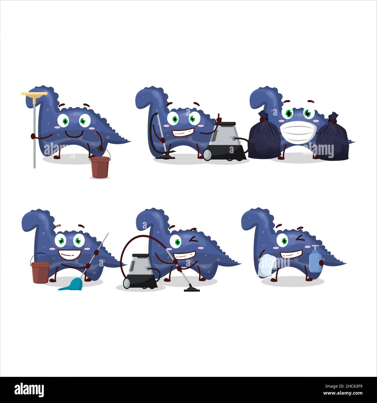 Cleaning service blue dinosaur gummy candy cute cartoon character using ...