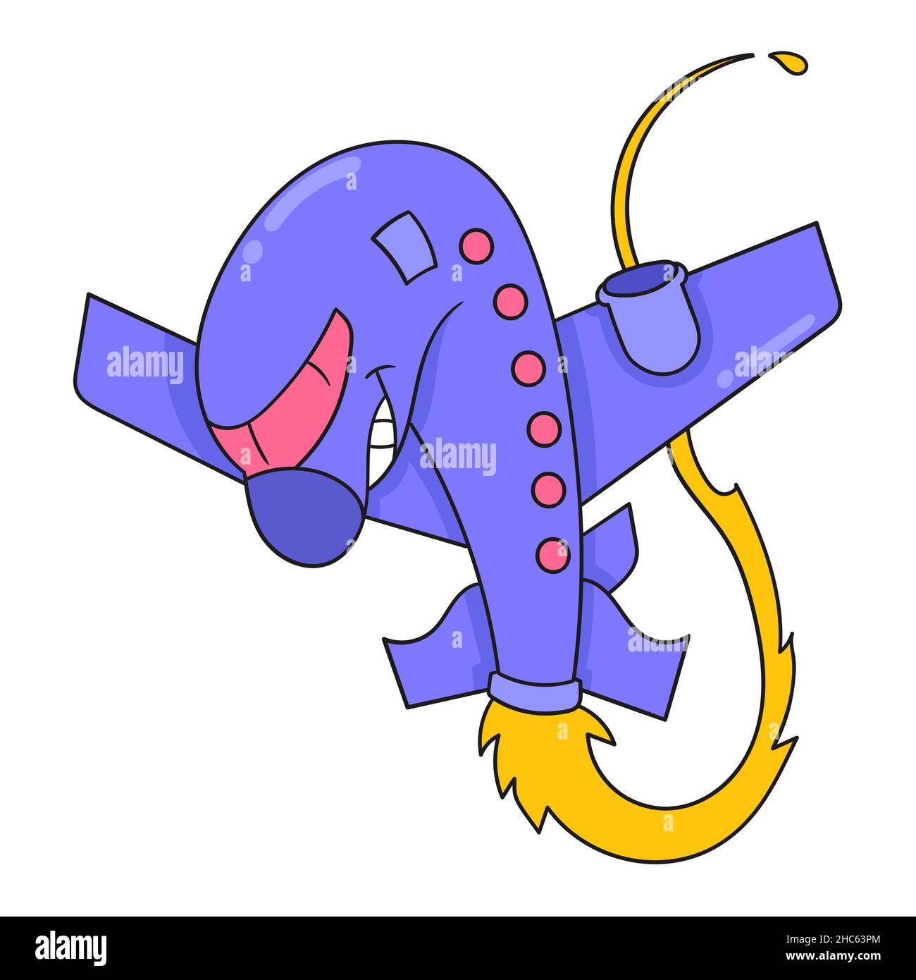 space lord airplane, vector illustration art. doodle icon image kawaii ...