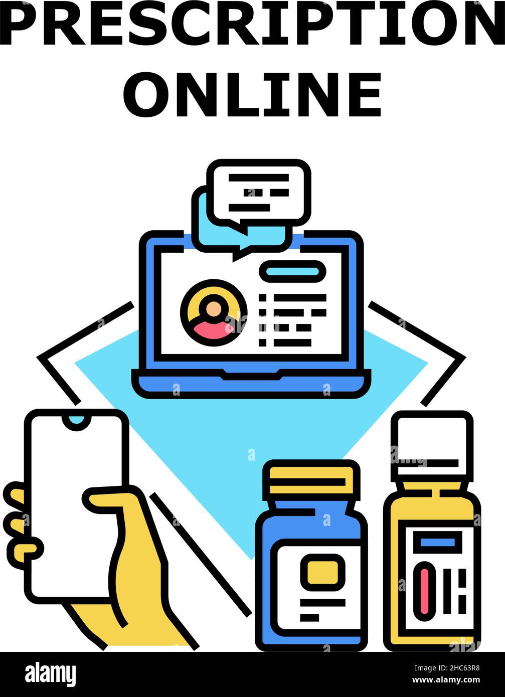 Electronic prescription color icon hi-res stock photography and images ...