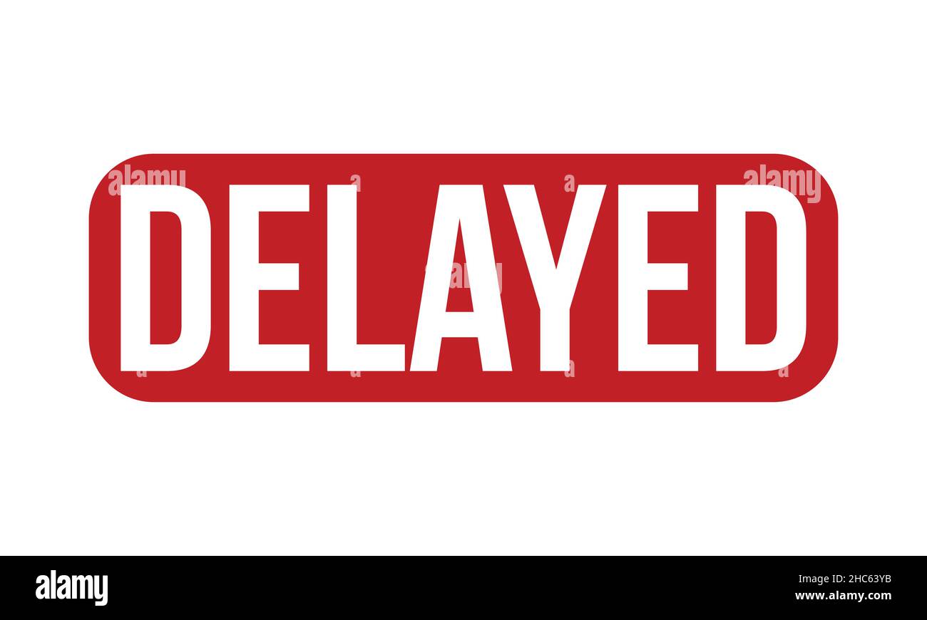Delayed Rubber Stamp. Red Delayed Rubber Grunge Stamp Seal Vector ...