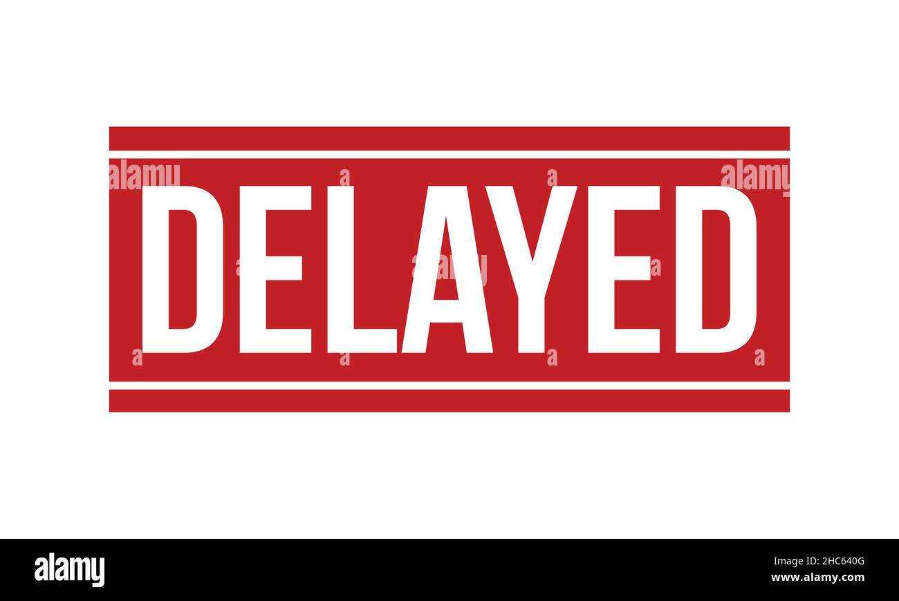 Delayed Rubber Stamp. Red Delayed Rubber Grunge Stamp Seal Vector ...