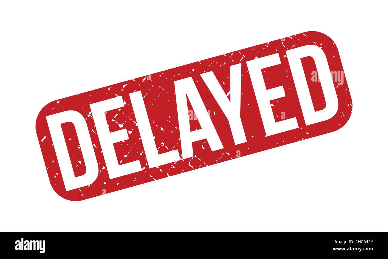 Delayed Rubber Stamp. Red Delayed Rubber Grunge Stamp Seal Vector ...