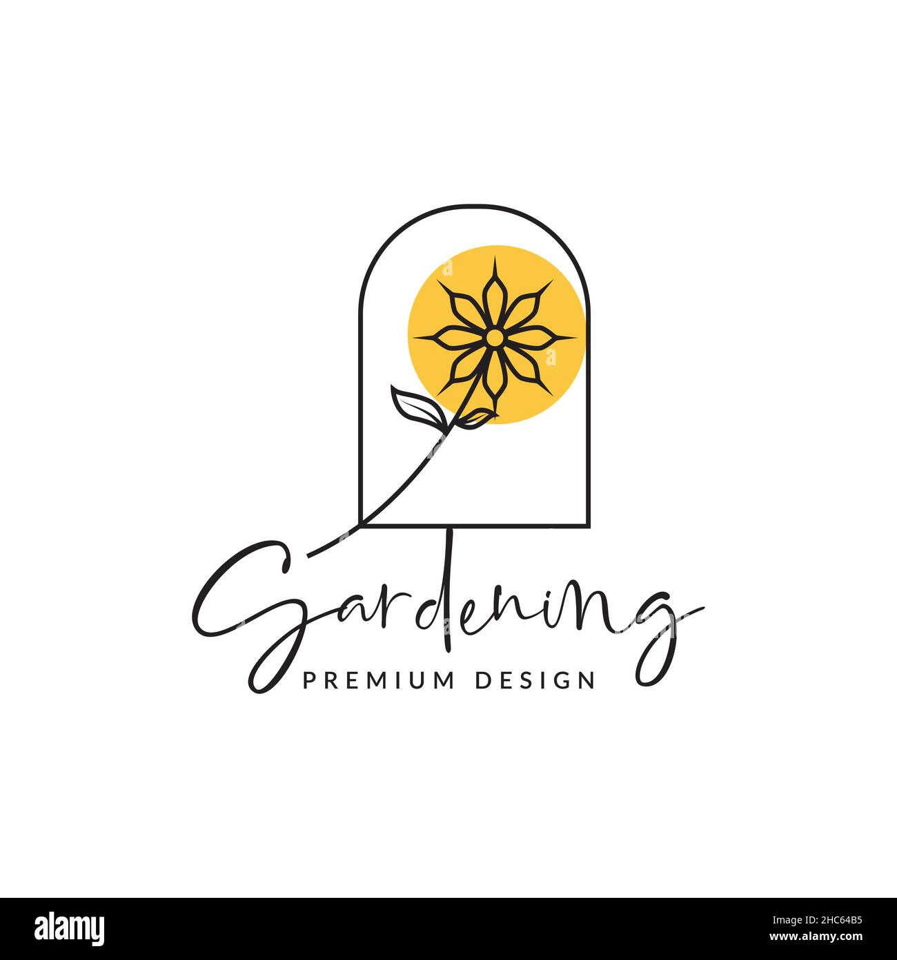 Beauty Hipster Flower Garden With Window Logo Design Vector Graphic
