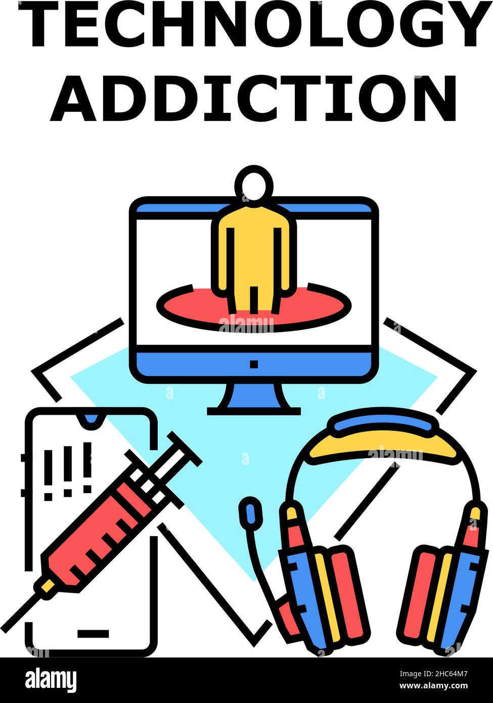 Technology addiction icon vector illustration Stock Vector Image & Art ...