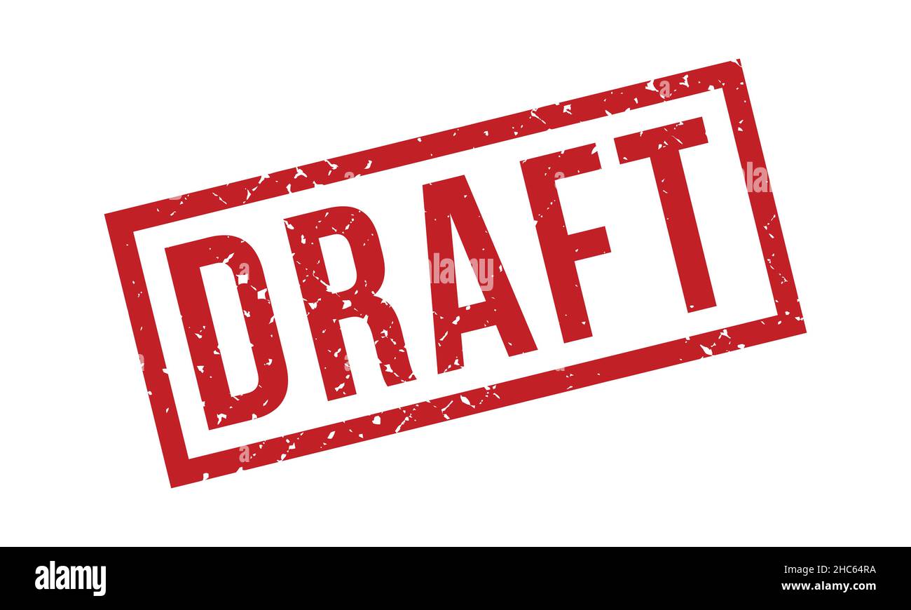 Draft Rubber Stamp. Red Draft Rubber Grunge Stamp Seal Vector ...