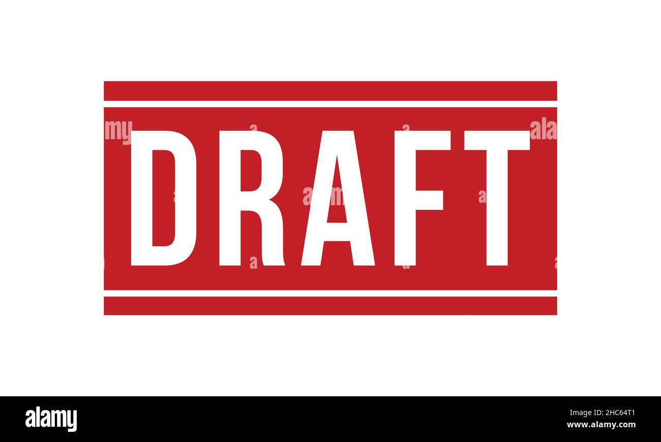 Draft Rubber Stamp. Red Draft Rubber Grunge Stamp Seal Vector ...