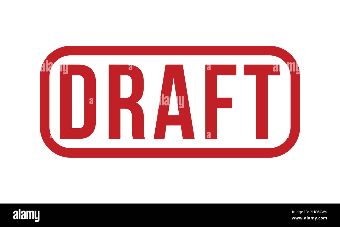 Draft Rubber Stamp. Red Draft Rubber Grunge Stamp Seal Vector ...