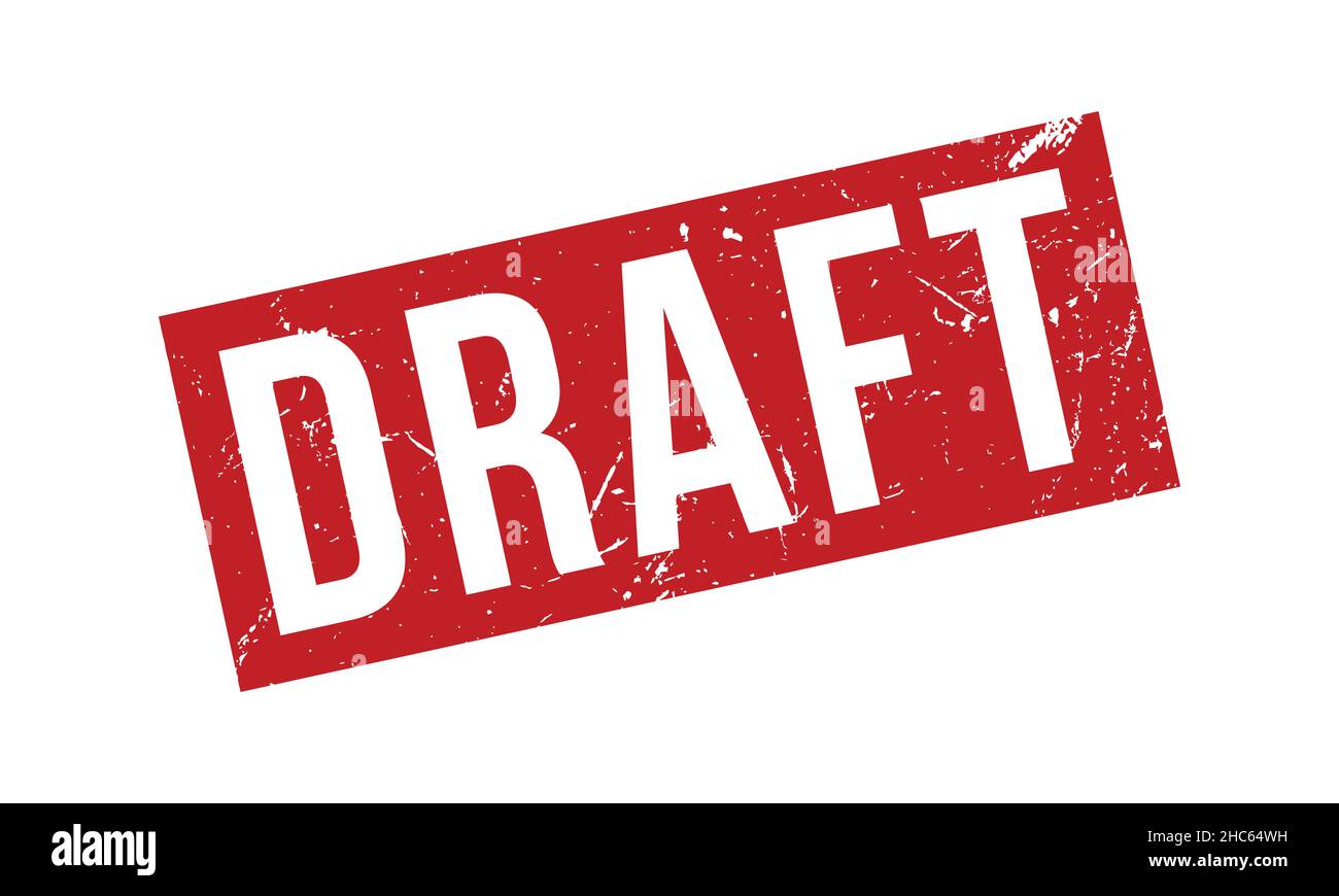 Draft Rubber Stamp. Red Draft Rubber Grunge Stamp Seal Vector ...