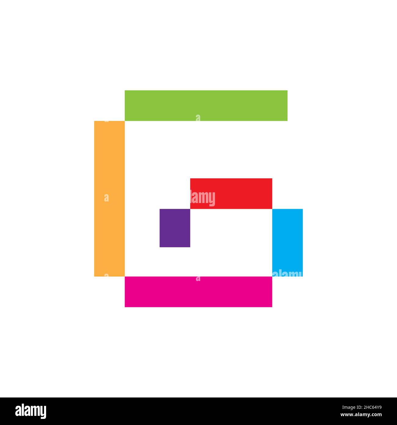letter G colorful modern square logo design vector graphic symbol icon ...
