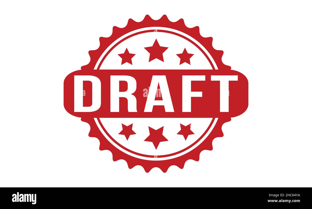 Draft Rubber Stamp. Red Draft Rubber Grunge Stamp Seal Vector ...