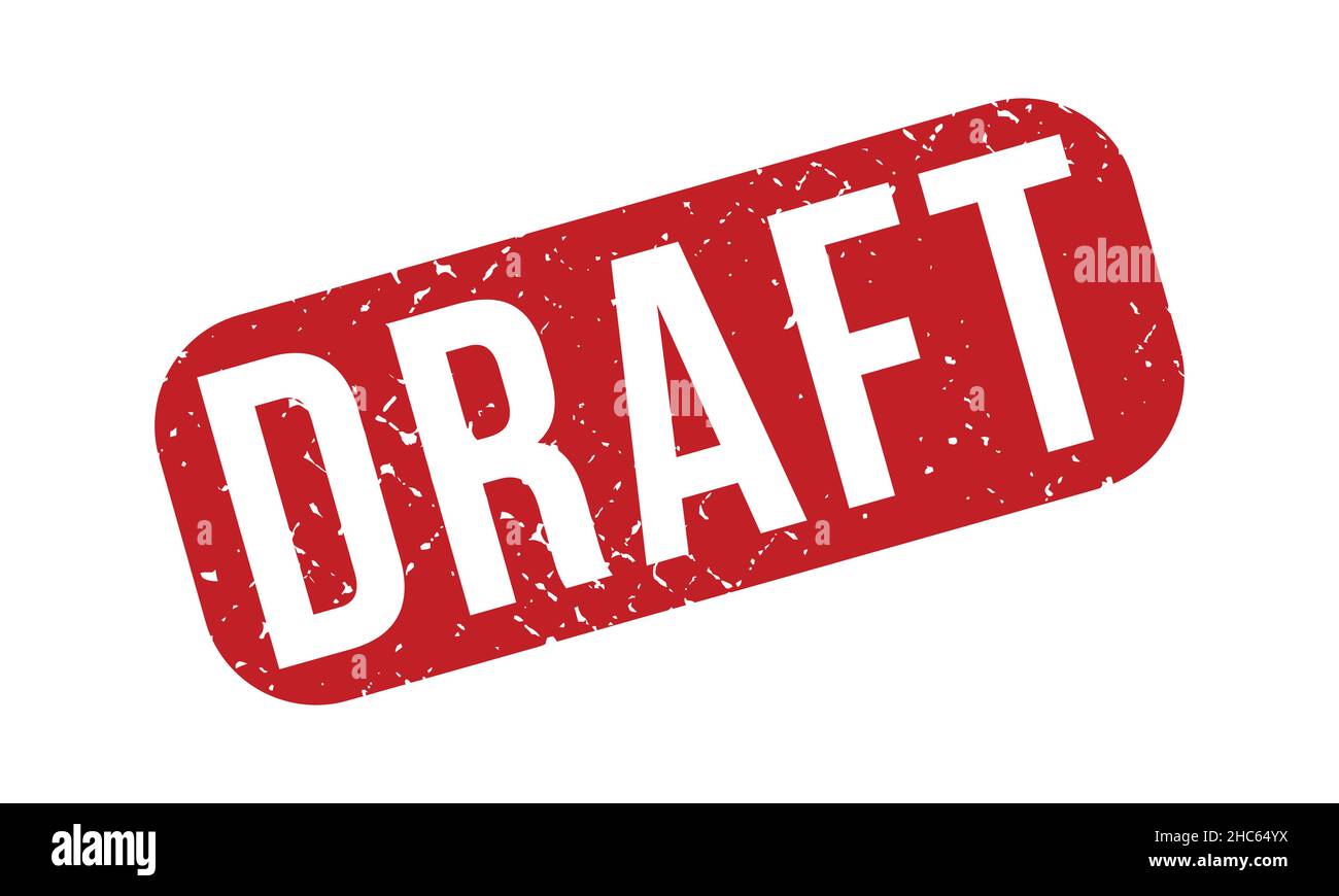 Draft Rubber Stamp. Red Draft Rubber Grunge Stamp Seal Vector ...