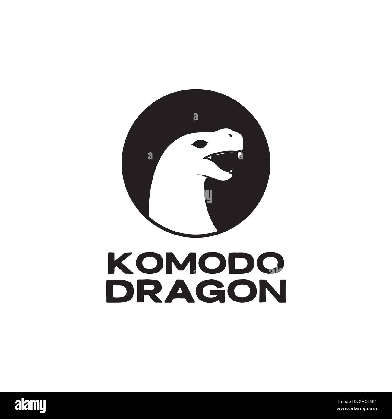 circle with komodo dragon logo design vector graphic symbol icon sign ...