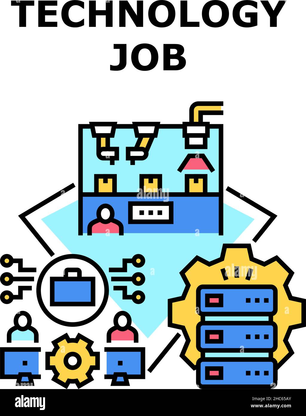 Technology job icon vector illustration Stock Vector Image & Art - Alamy