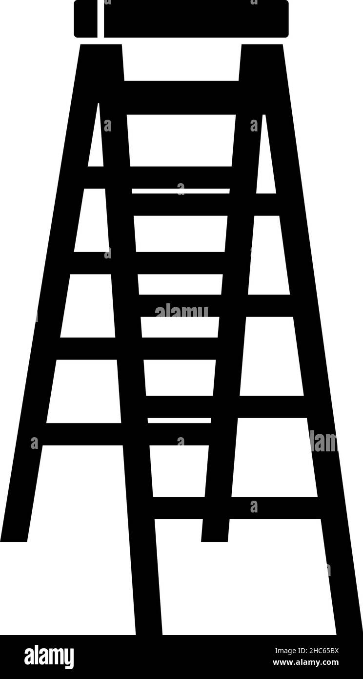 Construction worker climbing up ladder Stock Vector Images - Alamy