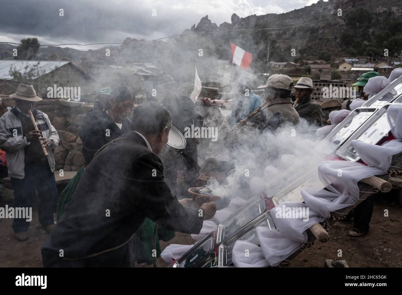 Ichu, Peru. 24th Dec, 2021. Alfred, who is in charge of the Ninucha ...